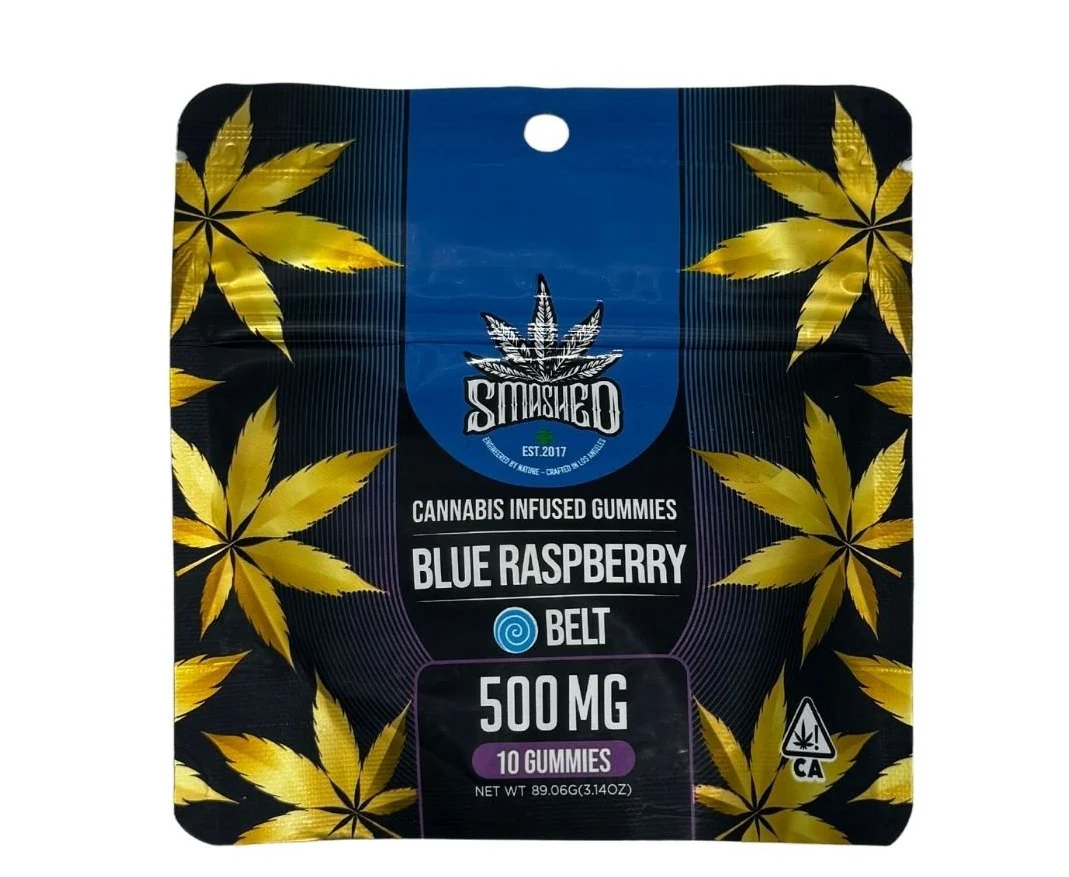 [Smashed] 500mg Gummies – Blue Raspberry Belts - Central Valley Gardens